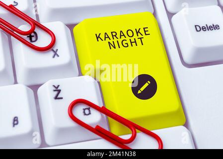 Text sign showing Karaoke Night, Business overview Entertainment ...
