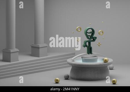 Beautiful abstract illustrations Alien Life and start symbol icon on a ...