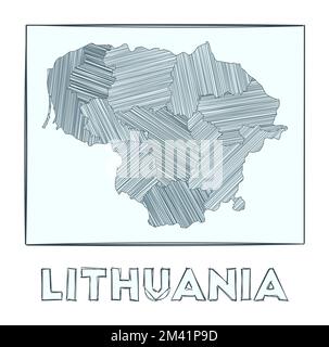 Scribble map of Lithuania. Sketch Country map for infographic ...