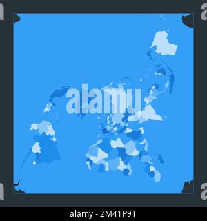 Vector world map. Peirce quincuncial projection. Plain world ...