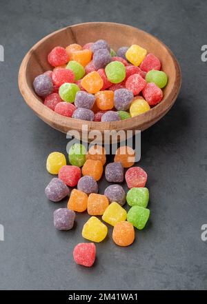 Colorful gum drop candies over white background with copy space Stock ...