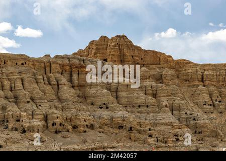The view of Piyang Dongga ruins in Zanda County, Ngari Prefecture ...