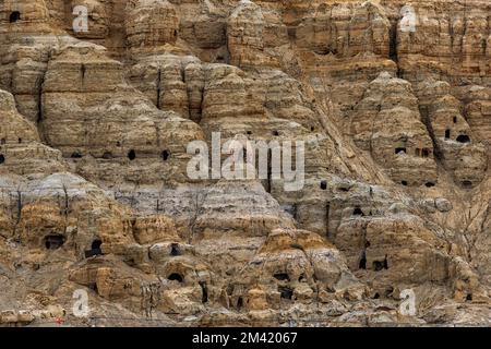 The view of Piyang Dongga ruins in Zanda County, Ngari Prefecture ...