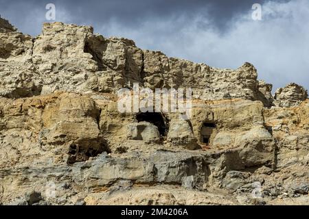 The view of Piyang Dongga ruins in Zanda County, Ngari Prefecture ...