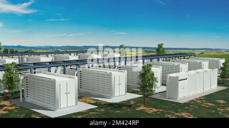 A modern battery storage in the nature Stock Photo - Alamy