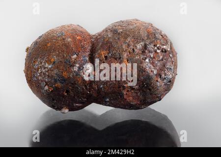 Close-up of an iron nodule created using a thermite experiment in a ...