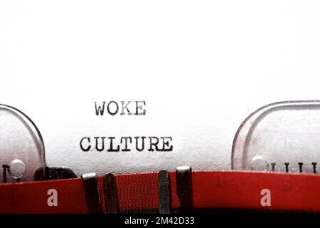 Woke culture phrase written with a typewriter Stock Photo - Alamy