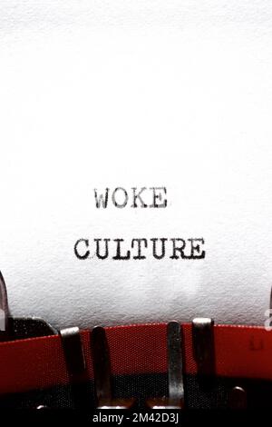 Woke culture phrase written with a typewriter Stock Photo - Alamy
