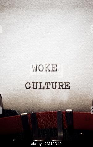 Woke culture phrase written with a typewriter Stock Photo - Alamy