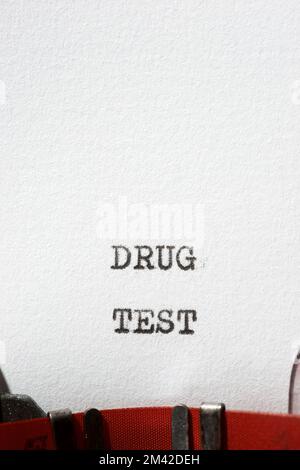 Drug test phrase written with a typewriter Stock Photo - Alamy