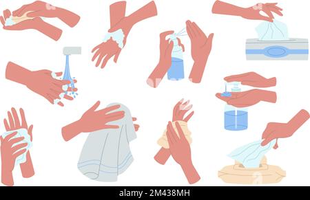 tissue water wipes cartoon. wet clean, hand surface tissue water wipes ...