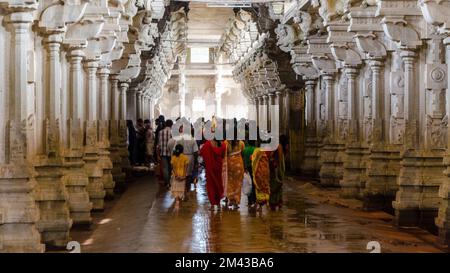 The Ramanathaswamy Temple in Rameshwaram is a huge labyrinth of big ...