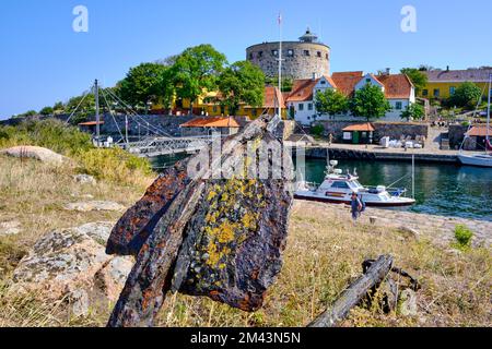 Out and about on the Ertholmen islands, rusty ship's anchor as well as ...