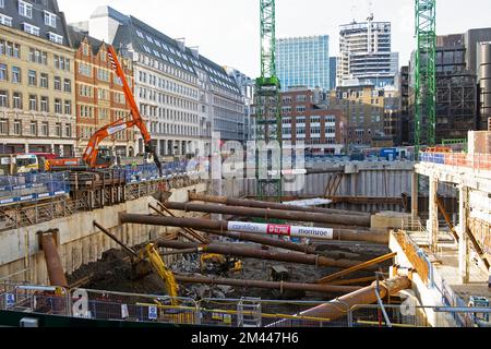 1 Broadgate development excavation building under construction near ...