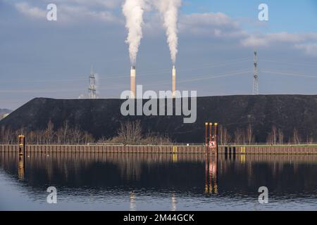 Coal dump, coal stockpile, power station coal, for the STEAG combined ...