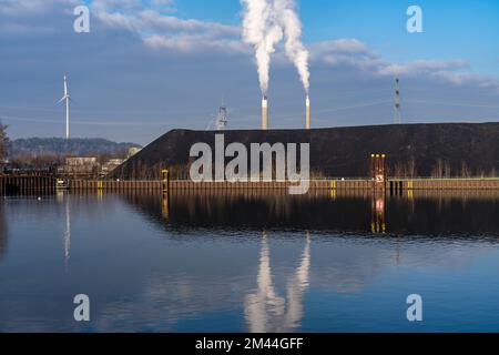 Coal dump, coal stockpile, power station coal, for the STEAG combined ...