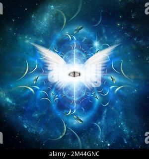 Winged eye of God. 3D rendering Stock Photo - Alamy