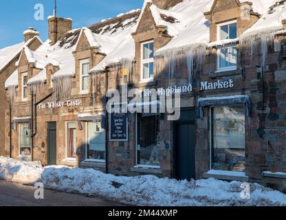 17 December 2022. Tomintoul,Moray,Scotland. This shows the snow and ...