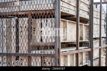 Stacked removable concrete forms for a basement at a residential home ...
