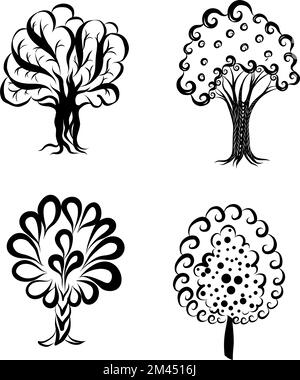 Cartoon Vector Drawing of Poplar Tree Stock Vector Image & Art - Alamy