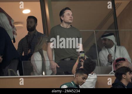 Doha, Qatar. 19/12/2022, Elon Musk during the FIFA World Cup Qatar 2022 ...