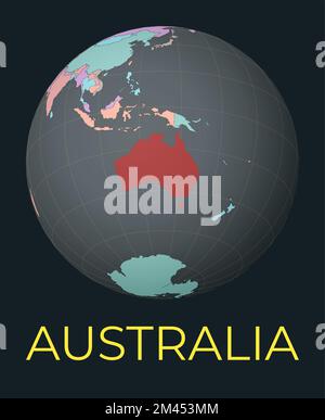Map of Australia, highlighted on the world map, Australia on the world ...