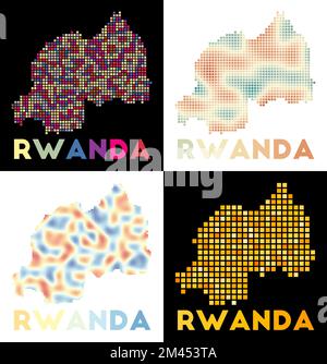 Rwanda map. Map of Rwanda in dotted style. Borders of the country ...