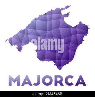 Map of Majorca. Low poly illustration of the island. Geometric design ...