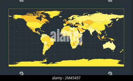 World Map. equirectangular (plate carree) projection. Futuristic world ...