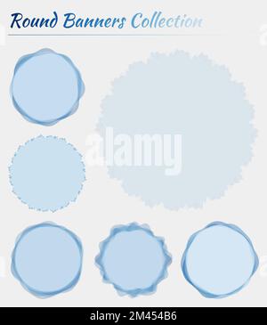 Round labels. Circular backgrounds in contrast red yellow blue colors ...