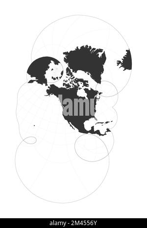Map of The World. Stereographic. Globe with latitude and longitude ...