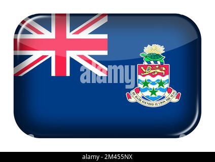 A Cayman Islands web icon rectangle button with clipping path 3d ...