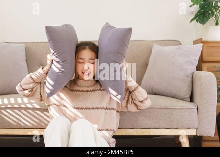 Rest time concept, Women stressful and sad while sitting on the floor ...