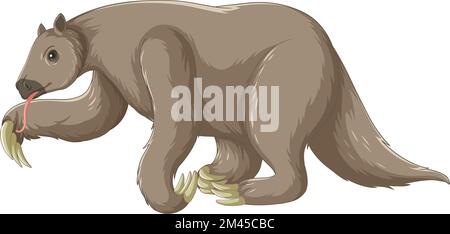 Ground sloth extinct animal vector illustration Stock Vector Image ...