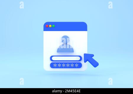 3D. Login screen of the operating system user Stock Photo - Alamy