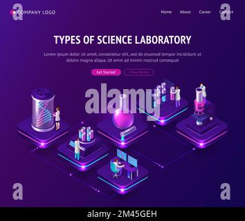Isometric genetic engineering concept with scientists studying dna vector illustration Stock ...