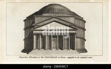 This elevation drawing of the Pantheon in Rome illustrates its ...