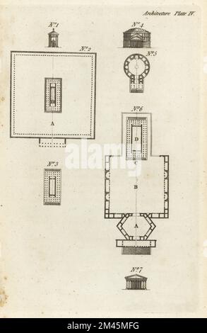 Elevation of a Roman octagonal temple Tower of the Winds 1, plan of ...