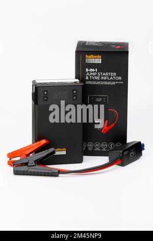 A Halfords 5 in 1 Jump Starter and Tyre Inflator Stock Photo - Alamy