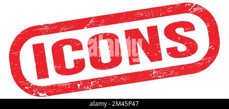 ICONS text written on red rectangle stamp sign Stock Photo - Alamy