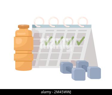 Regular training schedule 2D vector isolated illustration Stock Vector ...