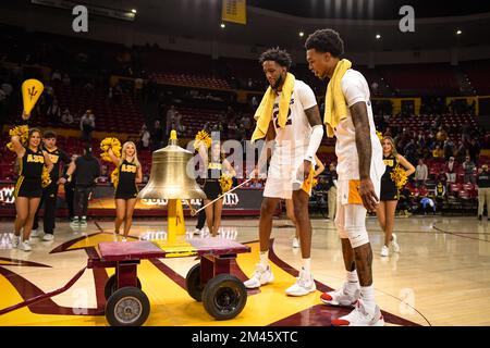 Arizona State forward Warren Washington (22) celebrates after hitting a ...