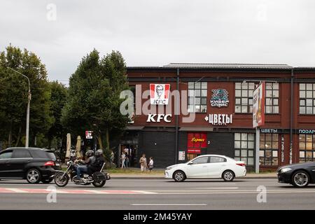 Belarus, Minsk - 21 august, 2022: KFC Restaurant Building near road ...