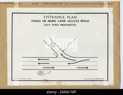 Entrance Plan For Three or More Lane Access Road with Left Turn ...