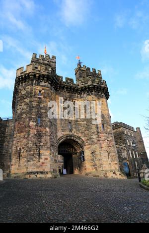 Entrance to Lancaster Castle on Castle Hill, Lancaster, Lancashire ...