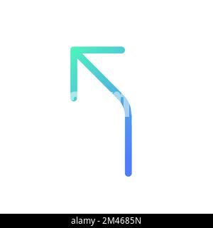Road curves to left arrow pixel perfect linear ui icon Stock Vector Image & Art - Alamy