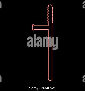 Neon baton red color vector illustration image flat style light. Neon ...