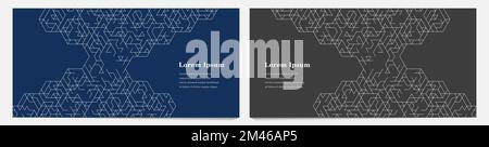 abstract navy black hexagon, geometric texture background set, polygon ...