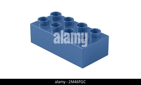 Cobalt Blue Lego Block Isolated on a White Background. Close Up View of ...