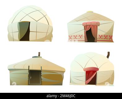 Yurt in tundra. Dwelling of northern nomadic peoples in Arctic. From ...
